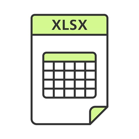 XLSX File Color Icon Spreadsheet File Format Isolated Vector Illustration 6037819 Vector Art