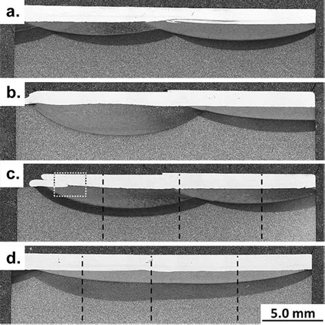 Cross Sections From The Metallurgical Samples Taken From The Overlap