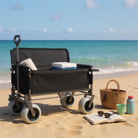 Carshome 3 In 1 Heavy Duty Convertible Folding Wagon Cart With Bench