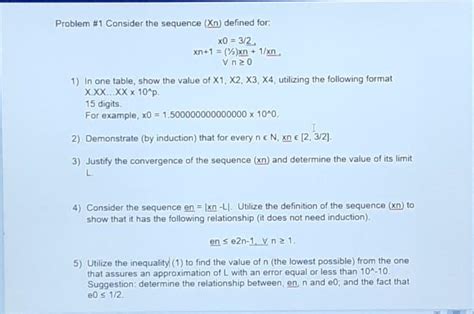 solved problem 1 consider the sequence xn defined for x0