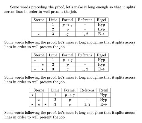 Custom Tabular Environment Proof Tables For Natural Deduction Tex