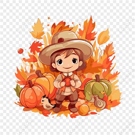 추수 감사절 가을 벡터클립 아트만화상표 Png 일러스트 무료 다운로드 Lovepik