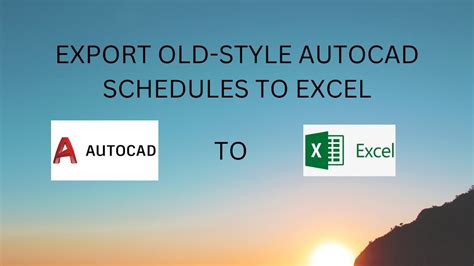 How To Export Autocad Schedule To Excel Or Dwg Schedule To Excel