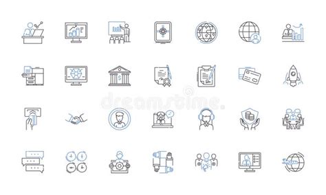 organization headquarters line icons collection corporate location
