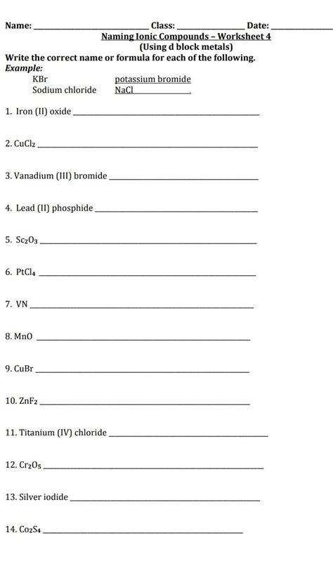 Naming Ionic Compounds Worksheet Easy Hard Science Worksheets Library