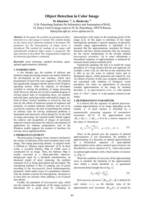PDF Object Detection In Color Image
