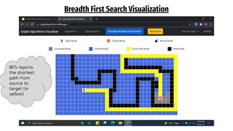 Github Naman114graph Algorithm Visualizer A Web App To Visualize Breadth First Search Depth
