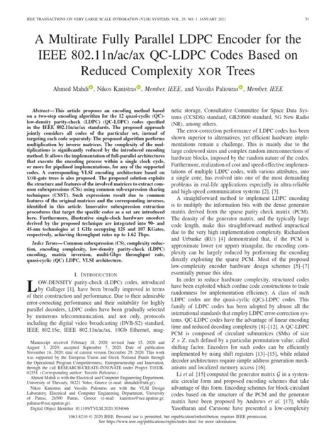 a multirate fully parallel ldpc encoder for the ieee 802 11n ac ax qc