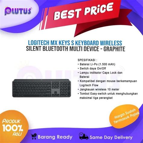 Promo Logitech Mx Keys S Keyboard Wireless Silent Bluetooth Multi Device Diskon 23 Di Seller