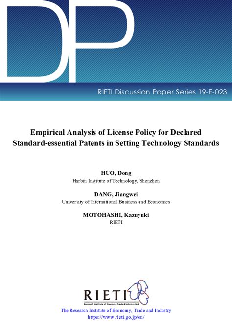 Pdf Empirical Analysis Of License Policy For Declared Standard