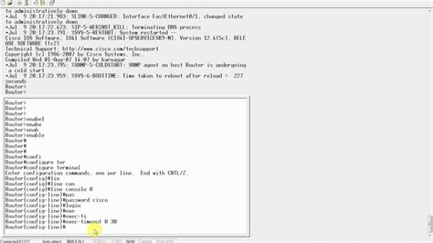 Set Console Password On Cisco Router Youtube