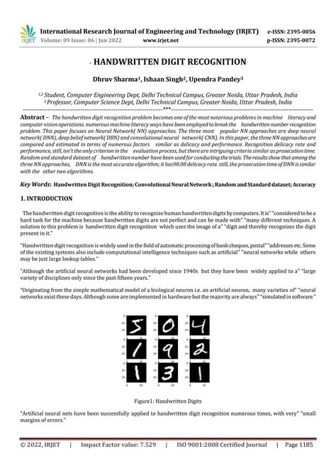 Handwritten Digit Recognition By Irjet Journal Issuu