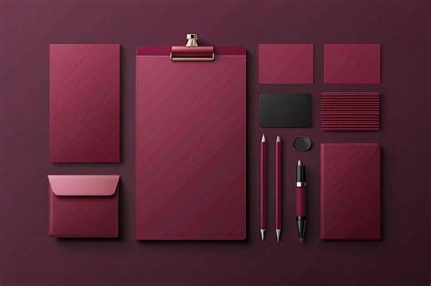 A Red Notebook With A Red Cover And A Pen On It Premium Ai Generated
