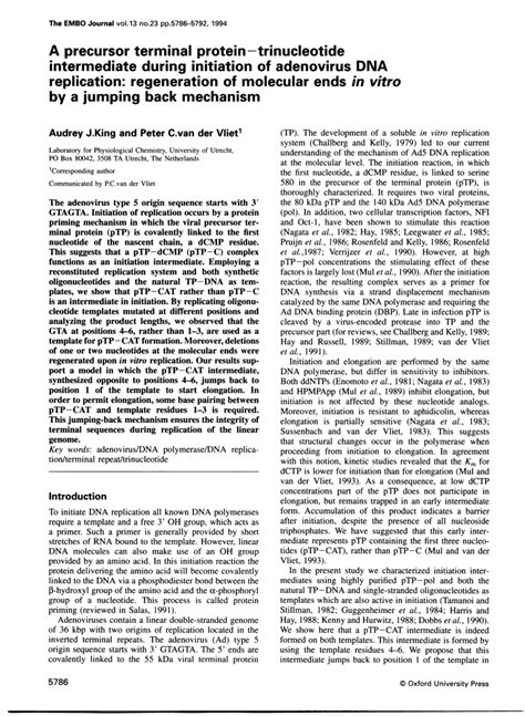 Pdf A Precursor Terminal Protein Trinucleotide Intermediate During