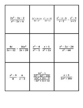 Multiplying And Dividing Rational Expressions Activity By Kenzie Weidner