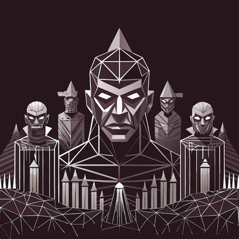 Premium Vector Abstract Geometric Representation Of Towering Figures