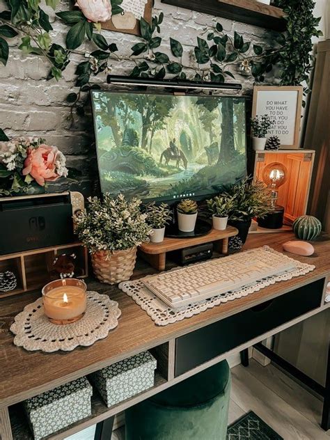 My Gardencore Desk Setup😊🌿 Battlestations Gamer Room Decor Room