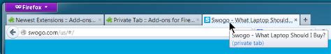 Open A Private Tab Within A Normal Browsing Window In Firefox