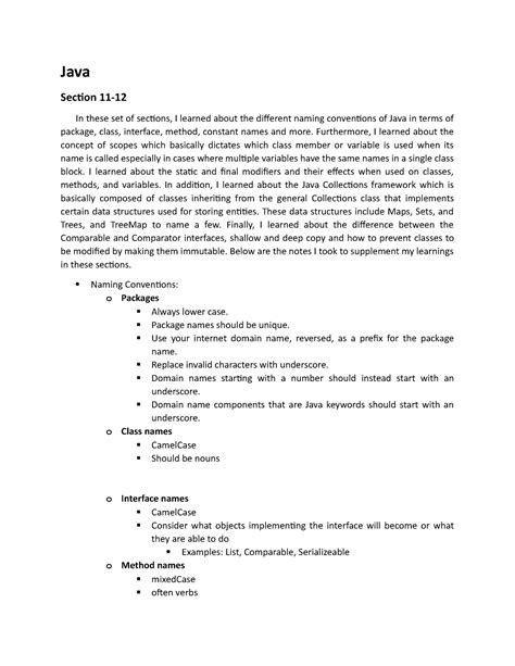 Java Notes 4 Summary For The Fourth Part Of Discussions On Java Programming Language Java