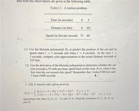 Solved 1 Use The Hermite Polynomial H3 To Predict The