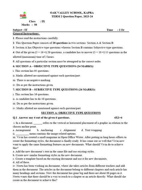 Class 9 Practice Paper Cbse Pdf Databases Computer Network