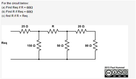solved for the circuit below a find req if r 60Ω b find