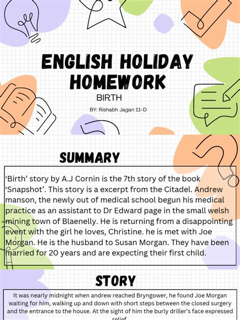 English Holiday Homework Project Pdf
