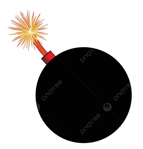 Ancient Bomb In Vintage Black Cartoon Style With Burning Fuse Vector ...