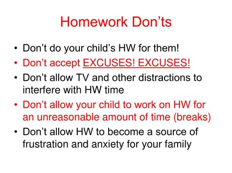 PPT Avoiding Homework Hassles PowerPoint Presentation Free Download ID