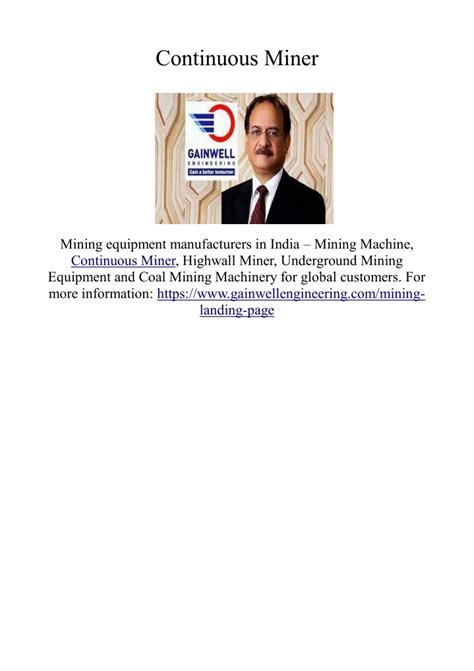 Ppt Continuous Miner Powerpoint Presentation Free Download Id 11739356