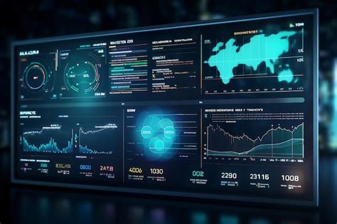 Premium Photo User Interface With Charts And Graphs 3d Rendering