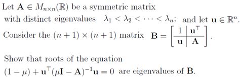 solved let a e mnxn r be a symmetric matrix with distinct