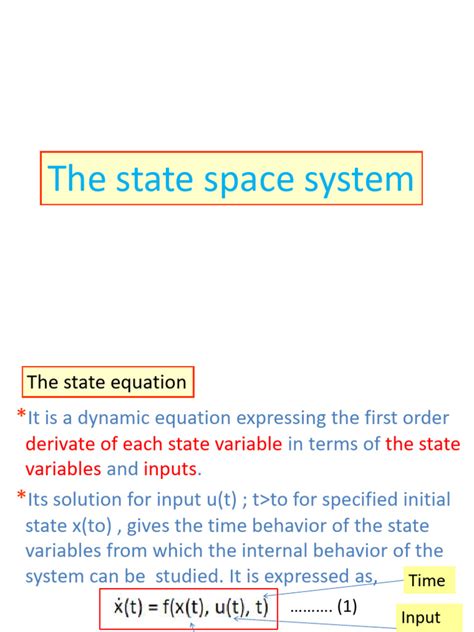 state space system pdf matrix mathematics equations