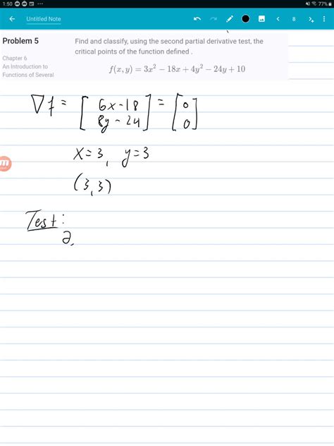 Find And Classify Using The Second Partial Derivative Test The Critical Points Of The Function