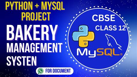 Bakery Management System Python Mysql Project Cbse Class 12 Cs Youtube