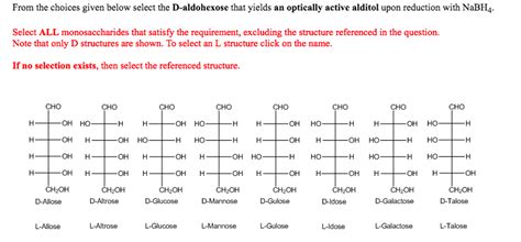 Solved From The Choices Given Below Select The D Aldopentose