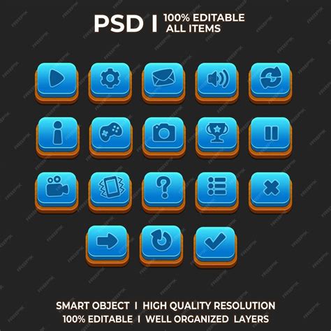 Premium Psd Set Of Game Ui Game Ui Set Game Ui Button Game Button Game Ui Psd Game Ui Template