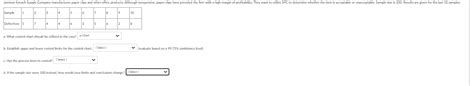 Solved A ﻿what Control Chart Should Be Utilized In The
