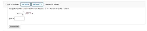 solved use part one of the fundamental theorem of calculus