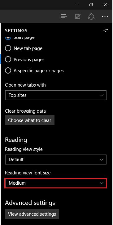 Cómo cambiar el tamaño de fuente en el navegador Edge en Windows 10 Ayuda
