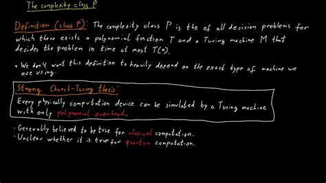 The Complexity Class P Youtube