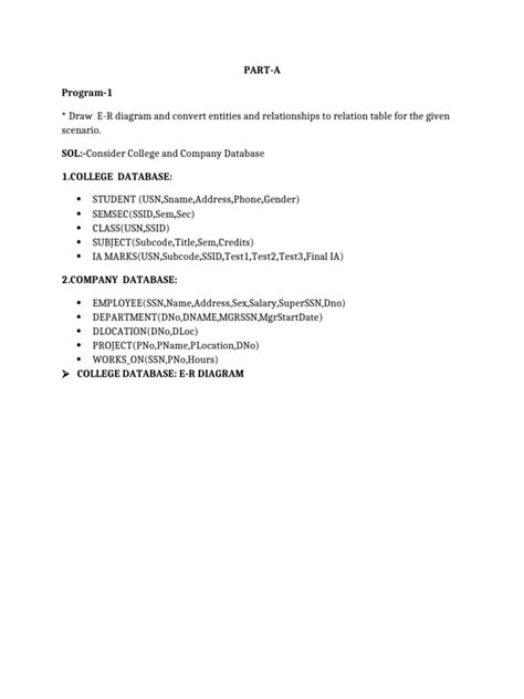 part a dbms 1 pdf table database databases