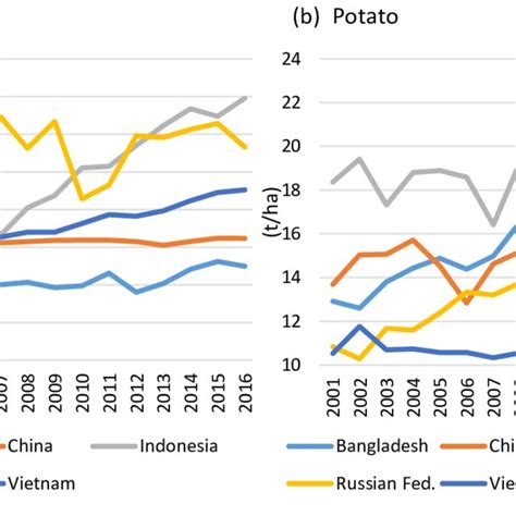 Cassava And Potato Yields Vietnam 2001 2016 Source Faostat 2018