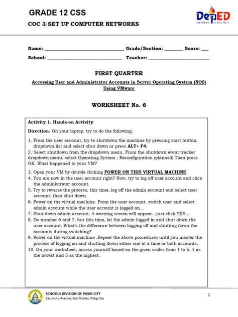 Tvl Css 12 Q1 Dw6 Pdf Virtual Machine V Mware