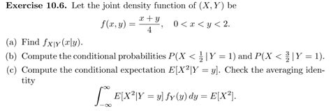 solved exercise 10 6 let the joint density function of