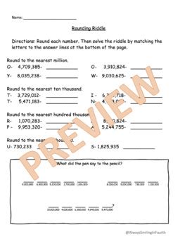 Rounding Riddle By Always Smiling In Fourth TPT