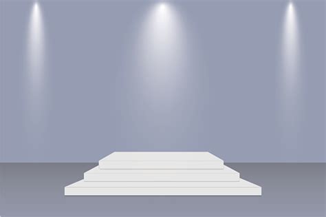 사각형 모양의 흰색 3d 연단 모형입니다 0명에 대한 스톡 벡터 아트 및 기타 이미지 0명 3차원 형태 공연 Istock