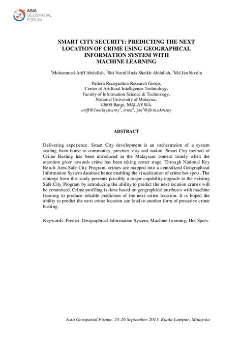 Pdf Smart City Security Predicting The Next Location Of Crime Using