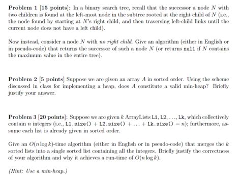 Solved Problem 1 15 Points In A Binary Search Tree Recall