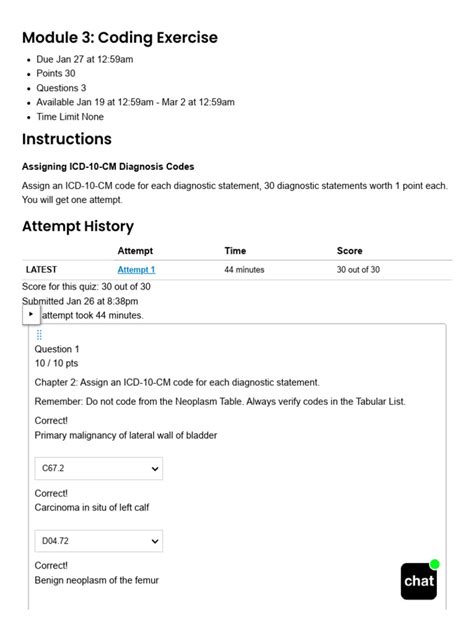 Module 3 Coding Exercise Icd Coding I With Application 11801